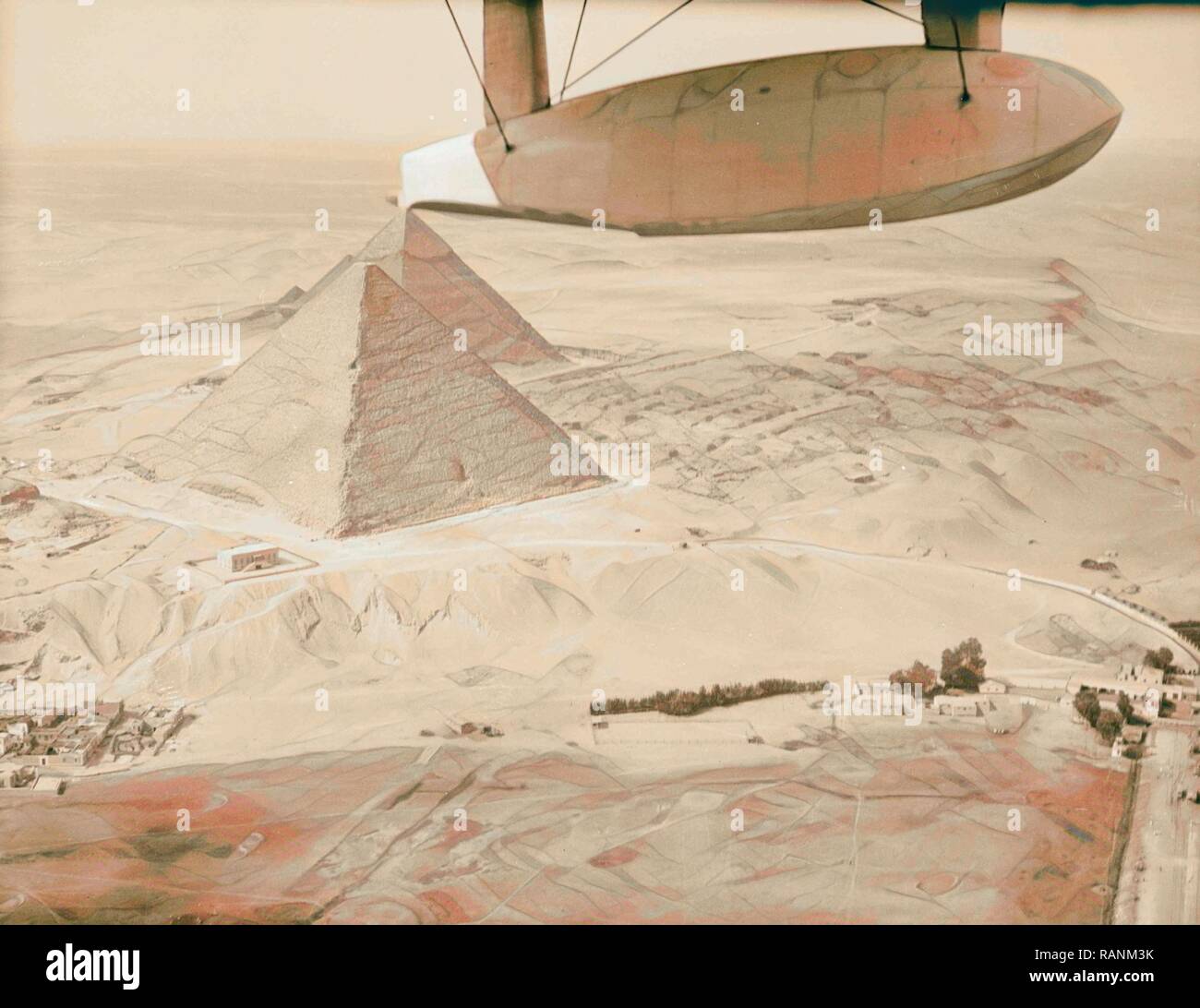 Air views of Palestine. Cairo and the pyramids. Great Pyramid of Cheops ...