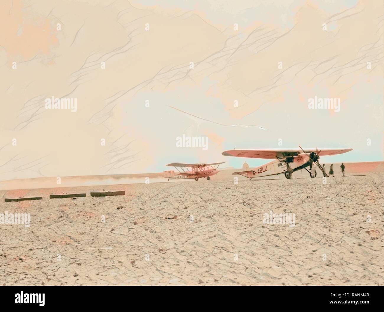 Air route to Baghdad via Amman and the desert. Aircrafts 'Hanno' and ...