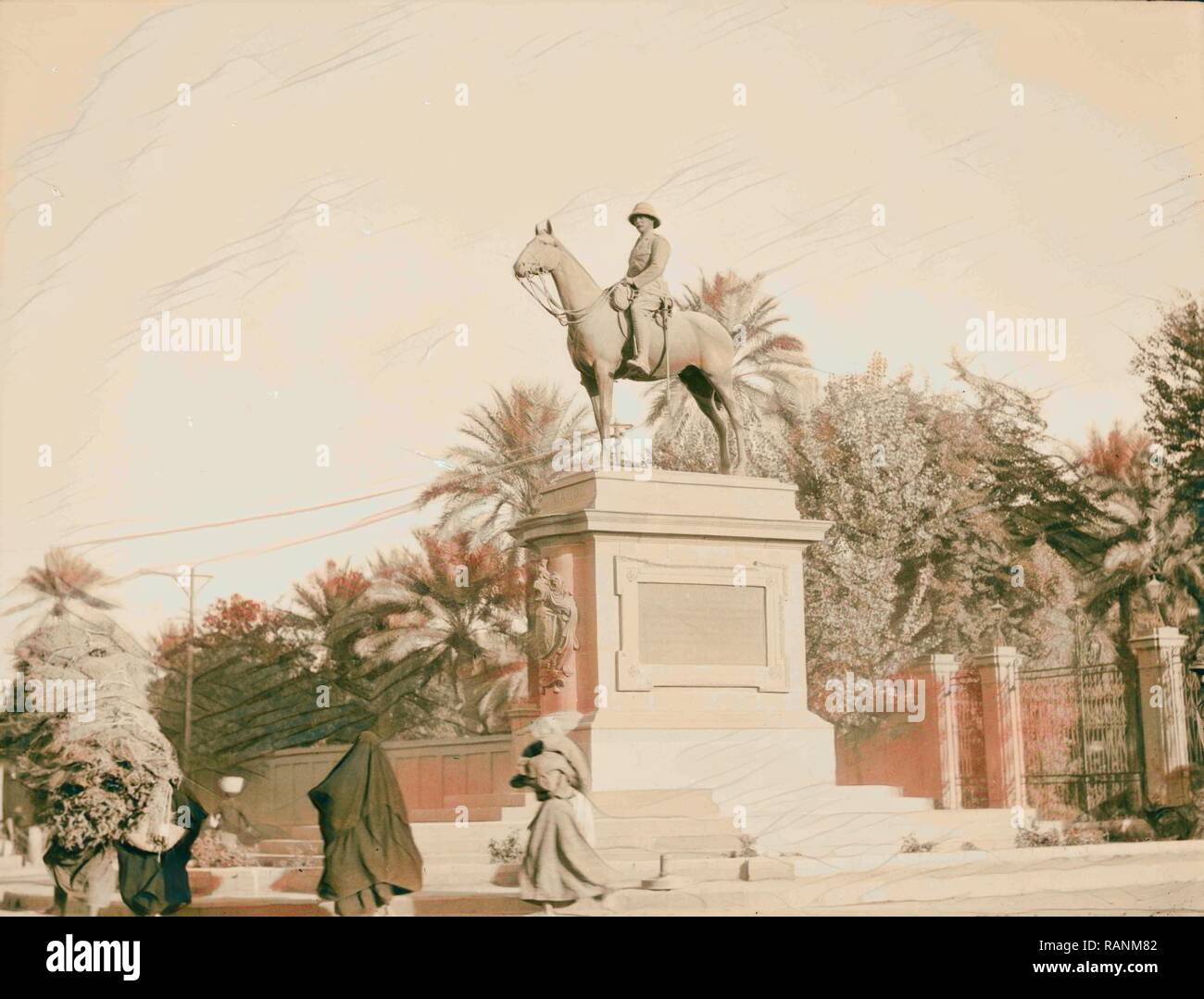 Iraq. (Mesopotamia). Baghdad. Views, street scenes, and types. Statue ...