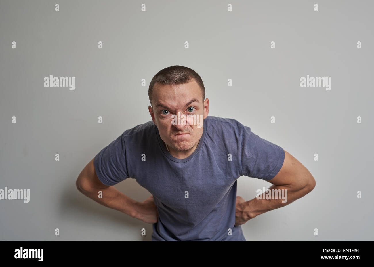 man angry on white background Stock Photo - Alamy