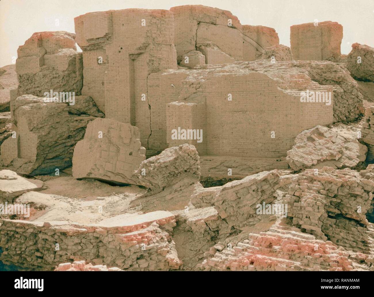 Iraq. Babylon 'the great.' Various views of the crumbling ruins. Some ...