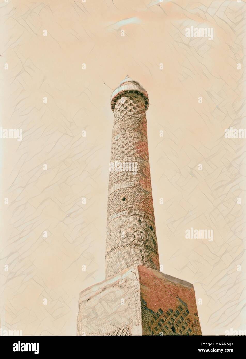 Mosul. The leaning tower showing detail of arabesque decoration. 1932 ...