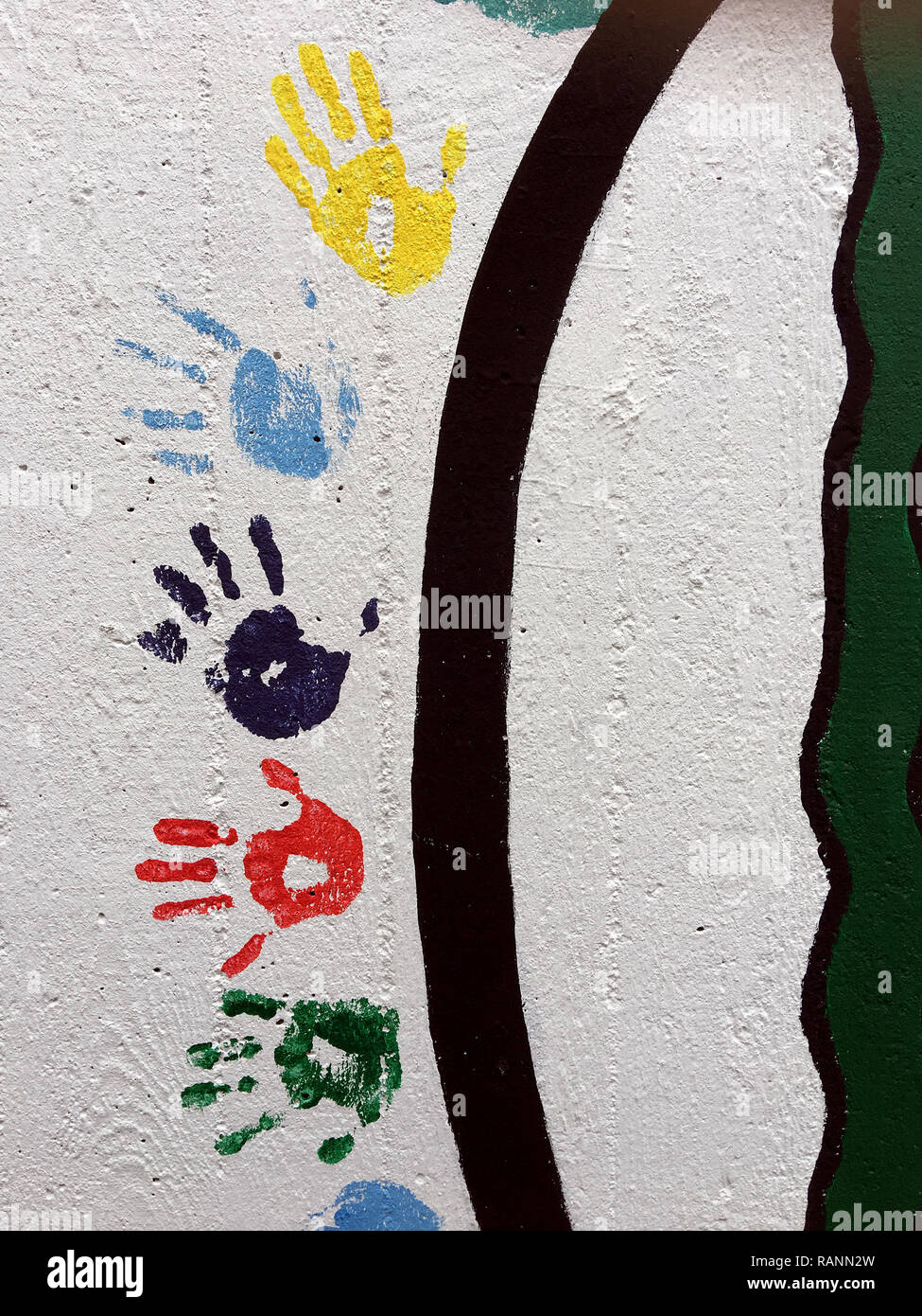 Graffiti Grunge Shape of Hand Symbol on Stone Wall Photo Stock Photo ...