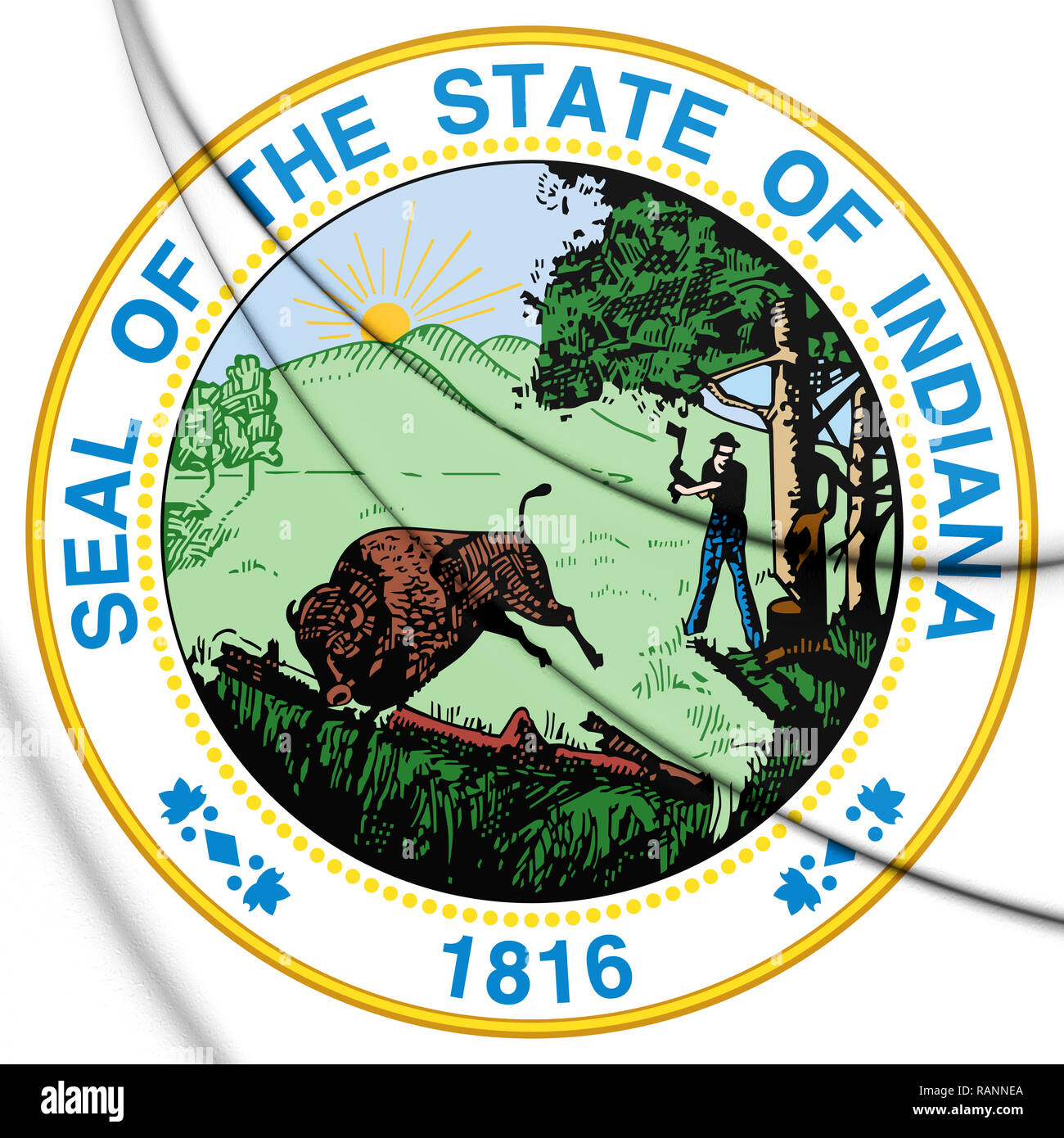 3D State Seal of Indiana, USA. 3D Illustration Stock Photo - Alamy