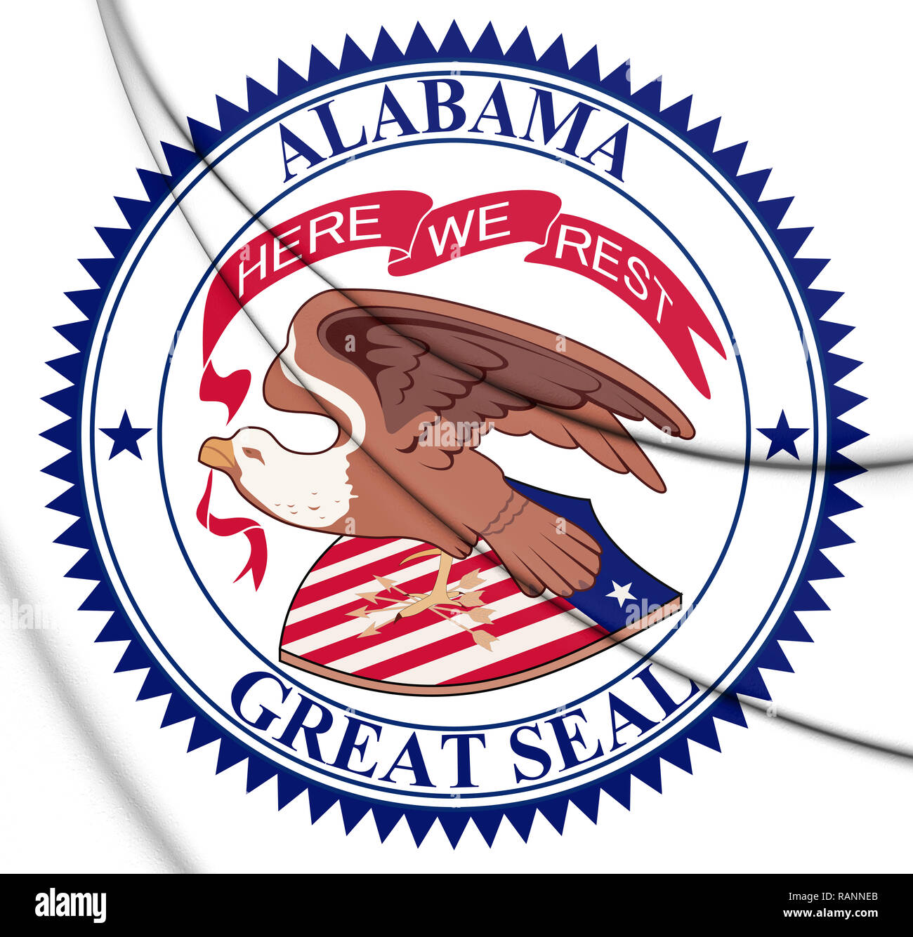 3D State Seal of Alabama, USA (1868-1939). 3D Illustration Stock Photo ...