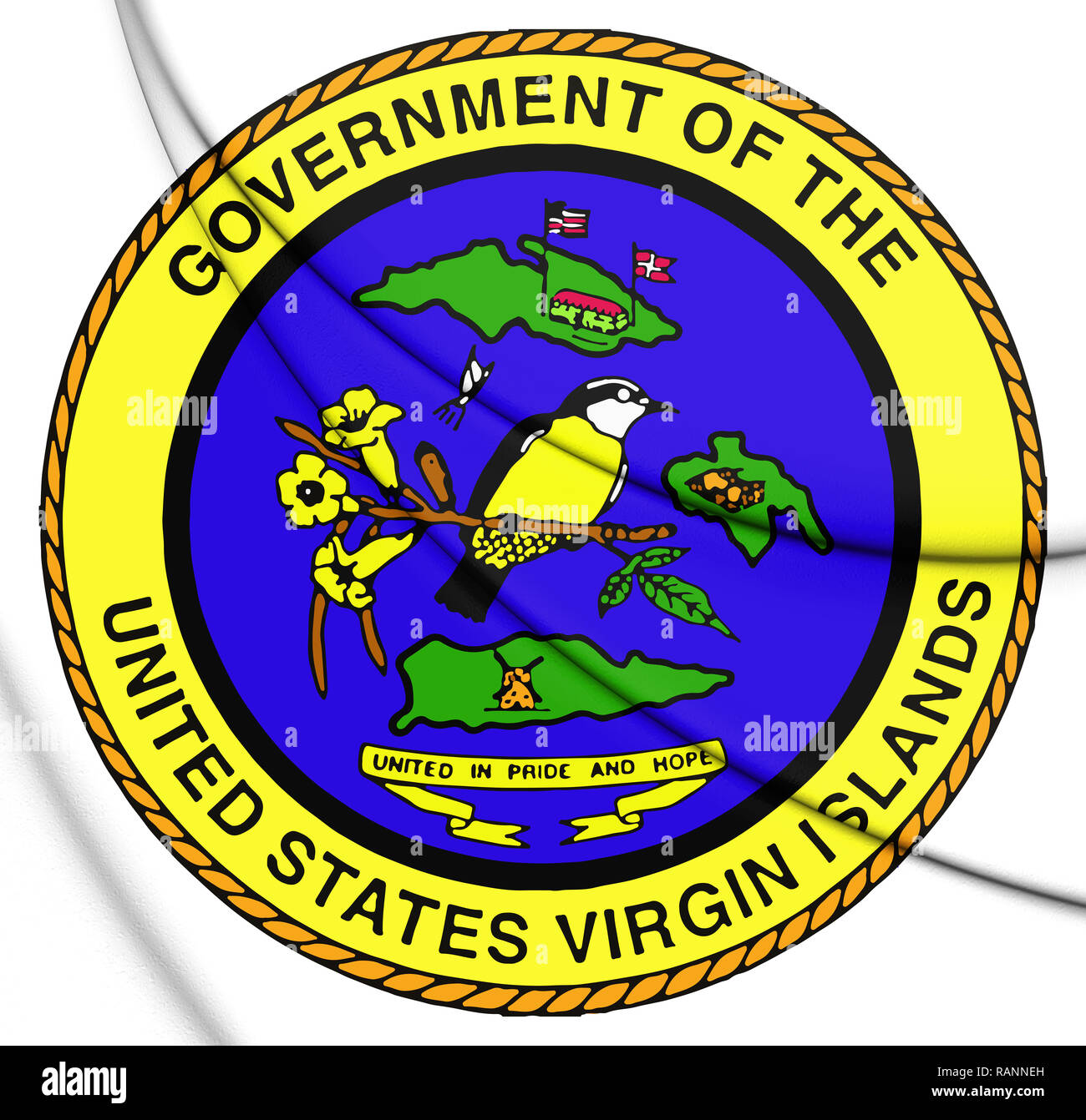 3D Seal of Virgin Islands of United States. 3D Illustration Stock Photo ...
