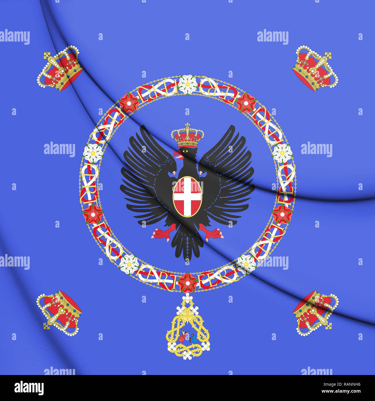 3D Royal and Imperial standard of Italy (1880-1946). 3D Illustration ...