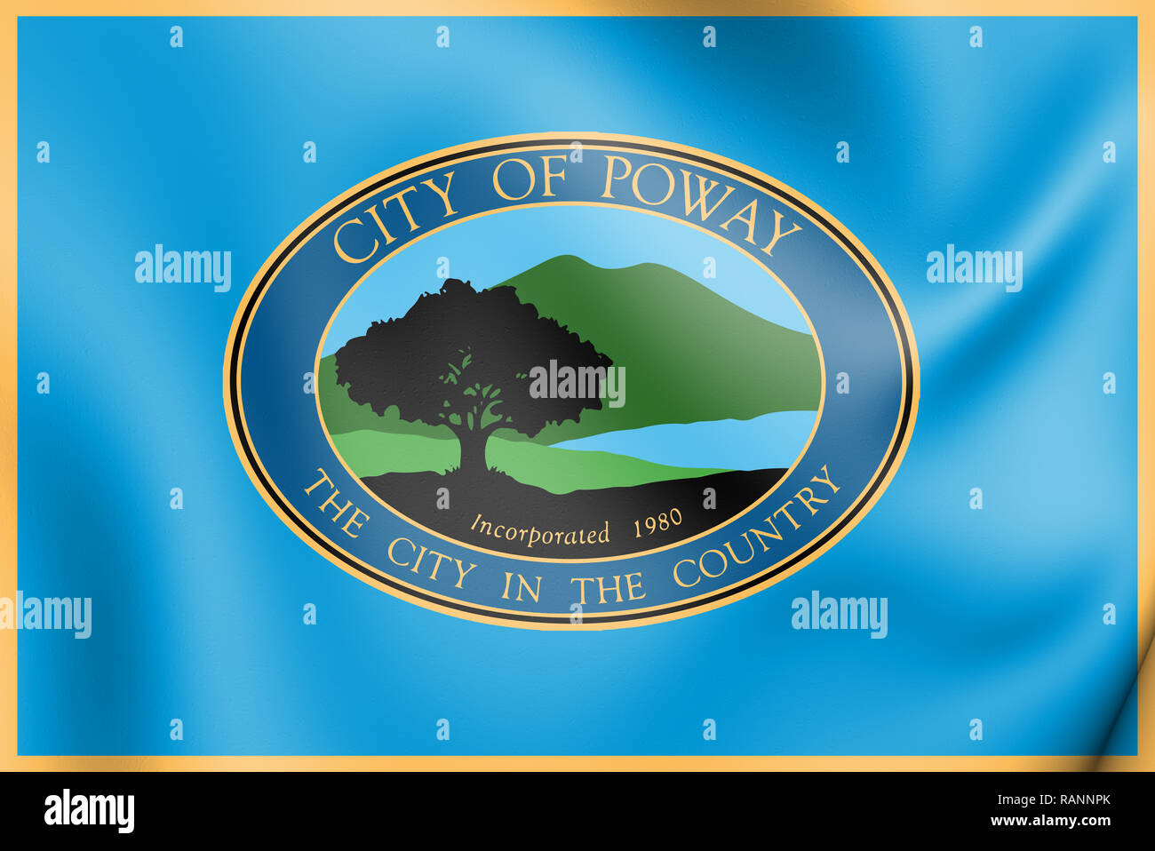 3D Flag of Poway (California), USA. 3D Illustration Stock Photo - Alamy