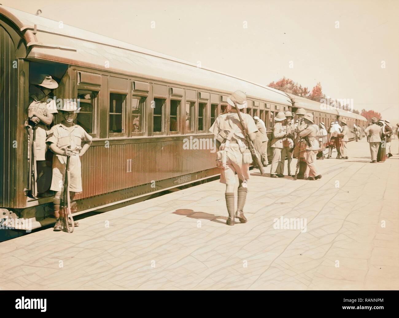 Troops at Lydda, July 15, 1938, Israel, Lod. Reimagined by Gibon ...