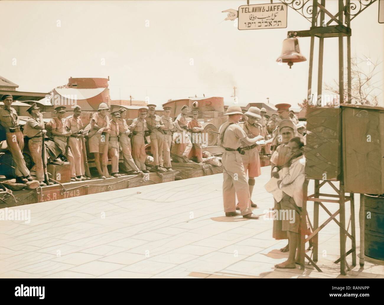 Troops at Lydda, July 15, 1938, Israel, Lod. Reimagined by Gibon ...