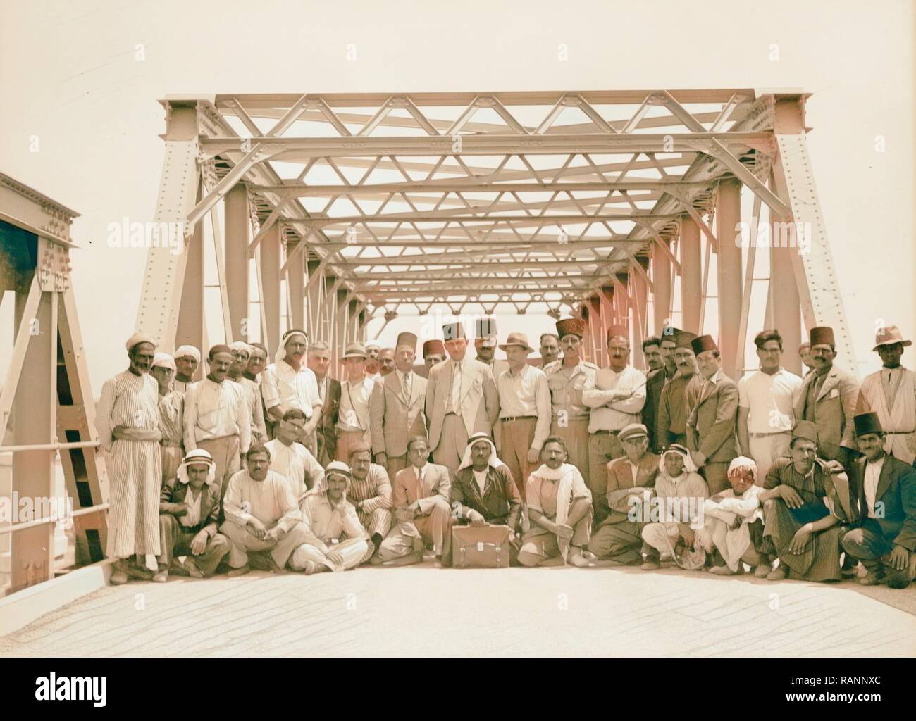 New Allenby Bridge over Jordan, showing old bridge also. 1934, Jordan ...