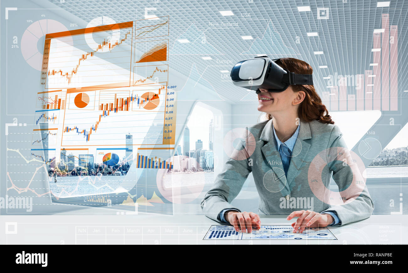 Virtual reality experience Stock Photo - Alamy