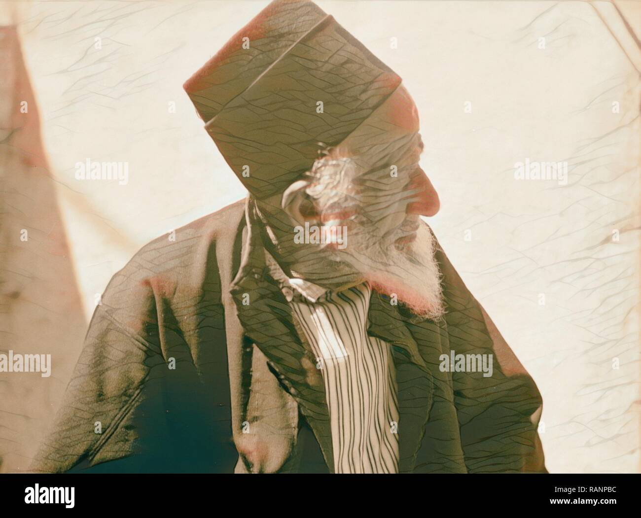 Rabbi Shlomo, reading the Torah, seated in his home, close up. 1934 ...