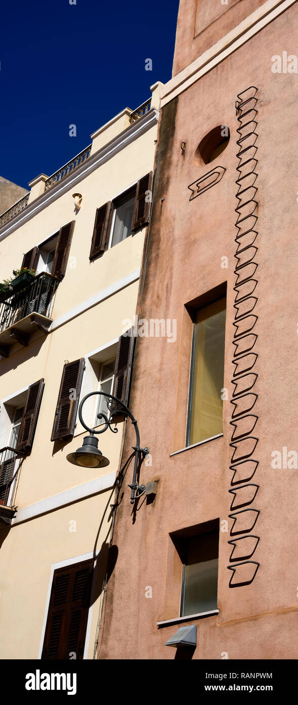 metal ladder on exterior wall Stock Photo - Alamy
