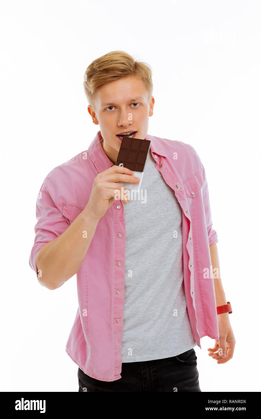 Man chocolate bar hi-res stock photography and images - Alamy