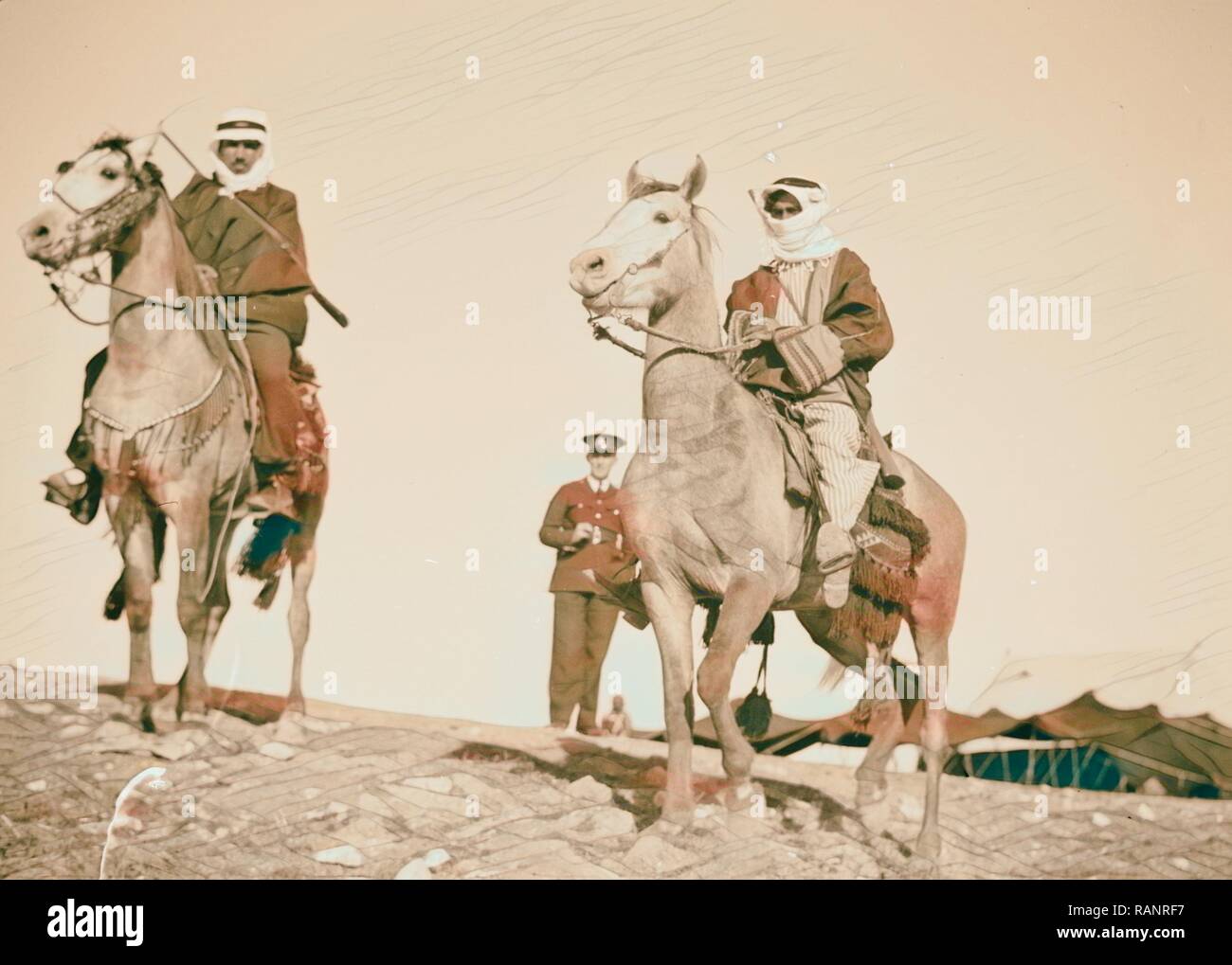 A tribal lunch at cavalry post at Tel-el-Meleiha, 20 miles North of ...