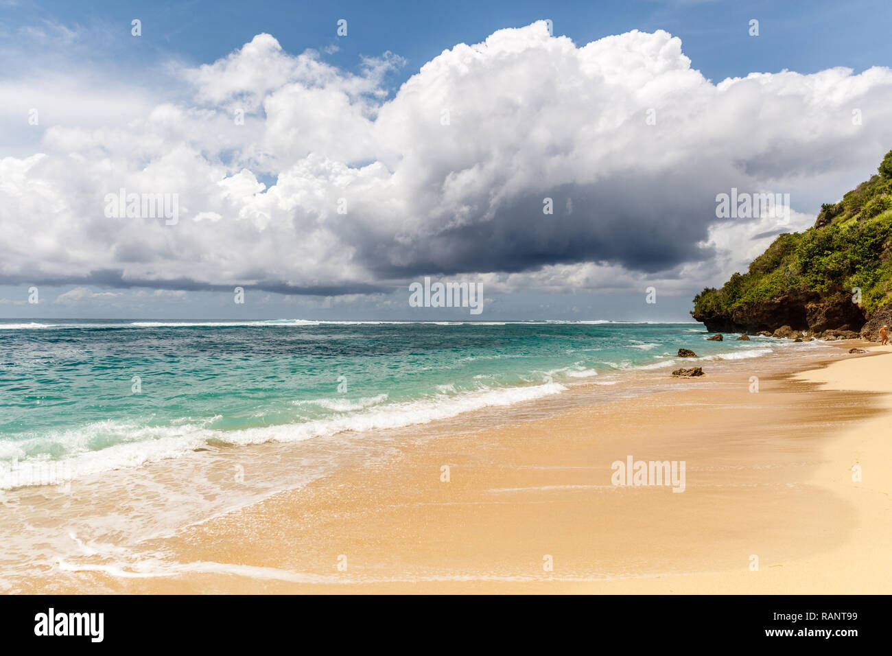 Gunung Payung Beach before the rain, Bukit, Bali, Indonesia. Turquoise ...