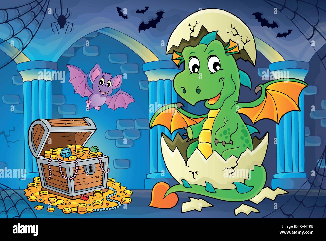 Dragon hatching from egg image 2 - eps10 vector illustration Stock ...