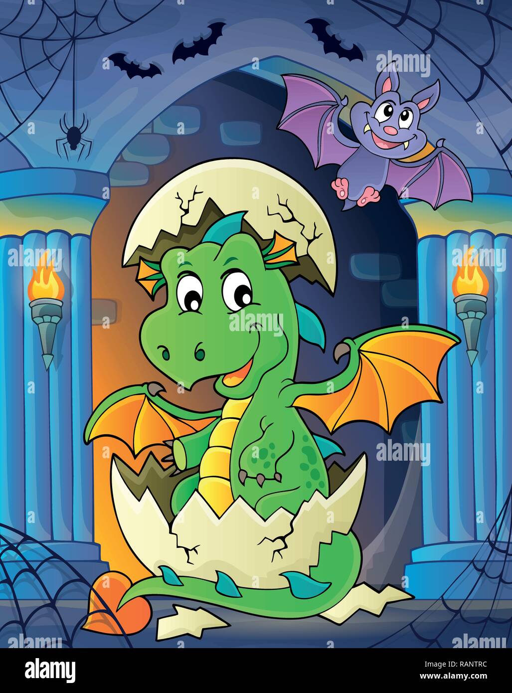 Dragon hatching from egg image 3 - eps10 vector illustration Stock ...