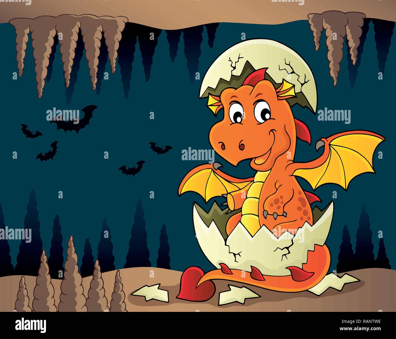 Dragon hatching from egg image 6 - eps10 vector illustration Stock ...