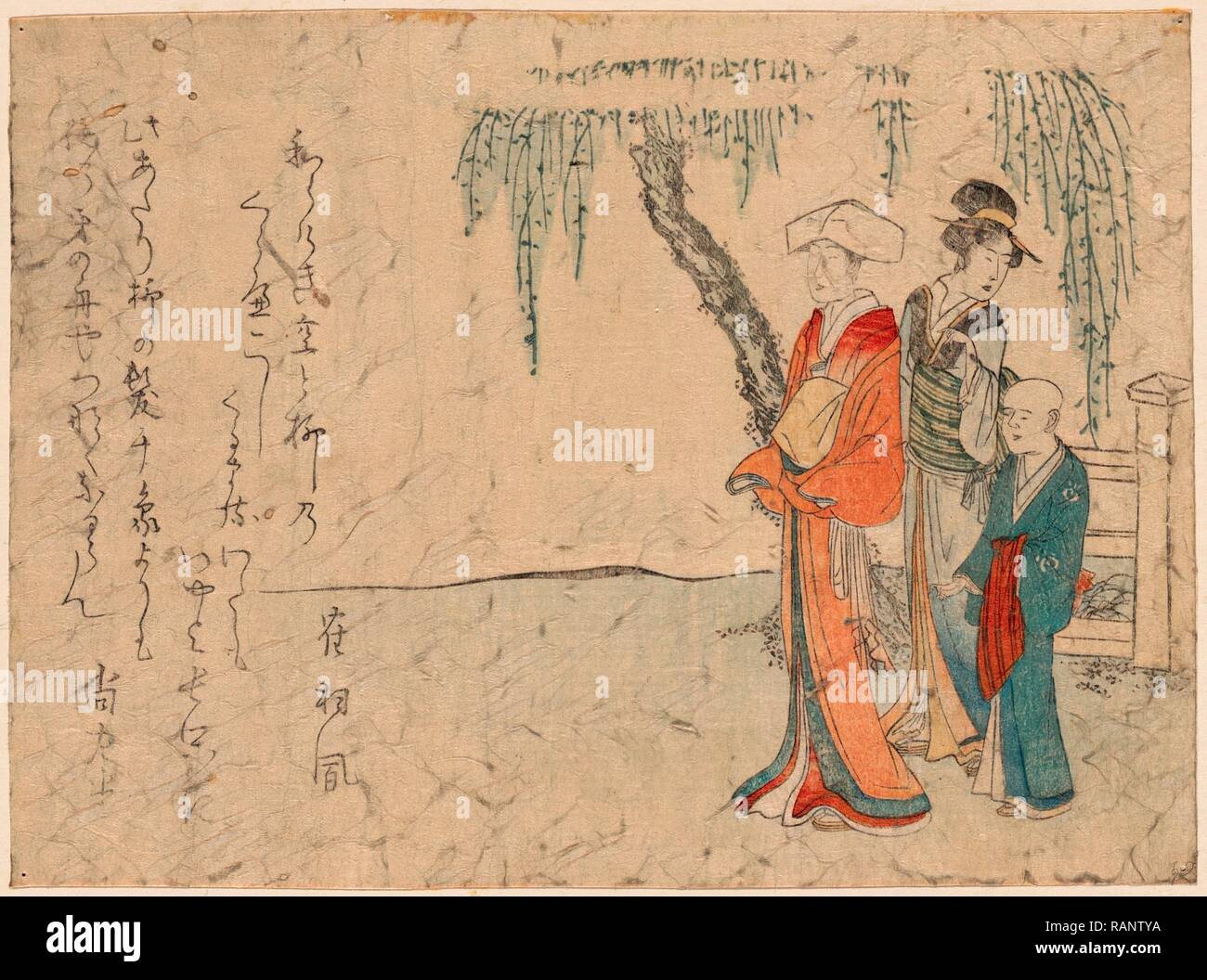 Yanagi No Sita No Bijin, Beauties Beneath a Willow Tree. [Between 1804 ...