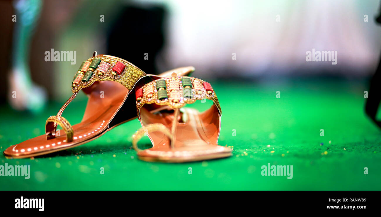 Indian bridal sandal Stock Photo - Alamy