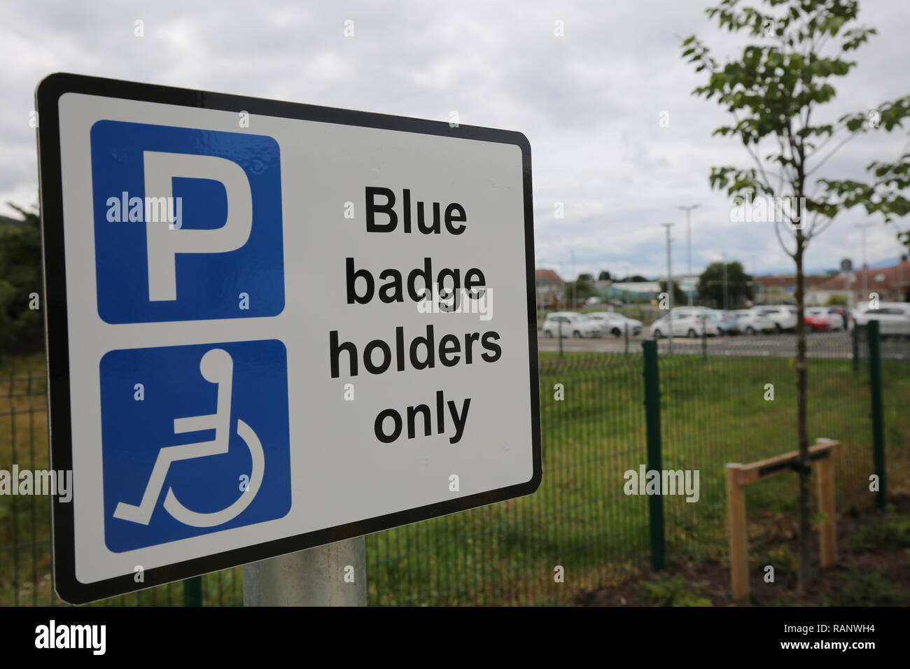 Scotland, Ayrshire, Largs, disabled parking bay Stock Photo - Alamy