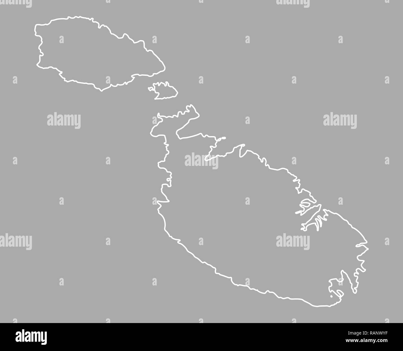 Map of Malta Stock Photo - Alamy