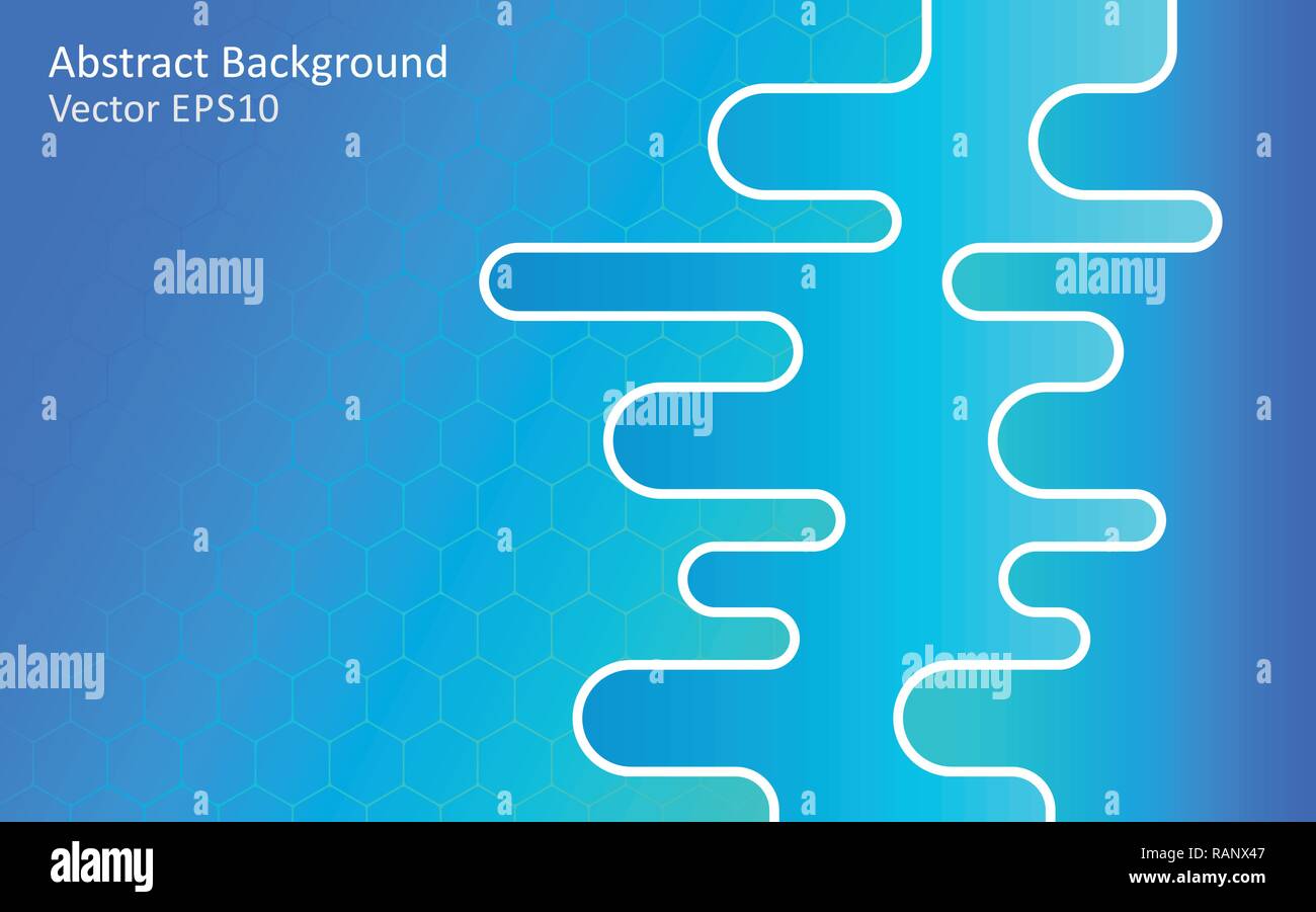 Blue abstract vector background with hexagon net pattern and gradient ...