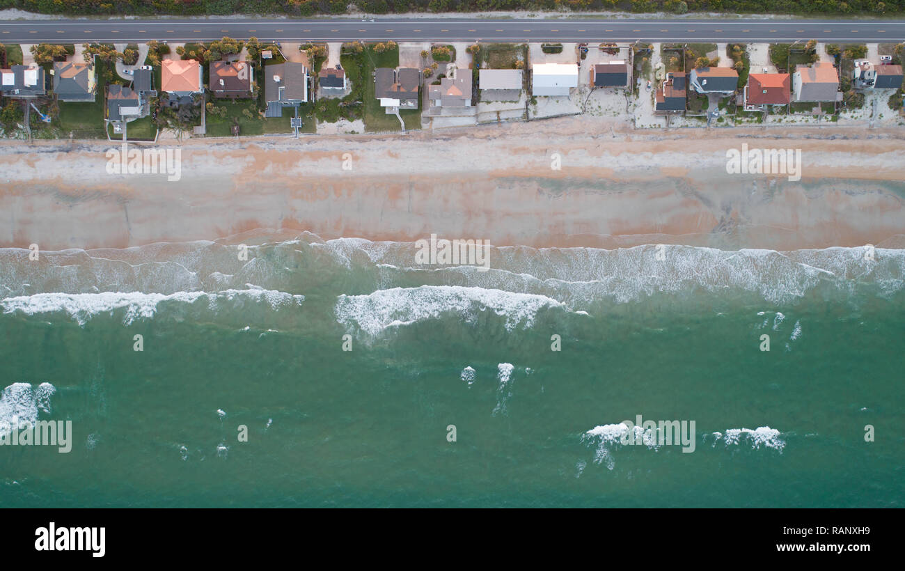 Aerial Image Green Ocean Waters Sandy Florida Beach Atlantic Coast ...