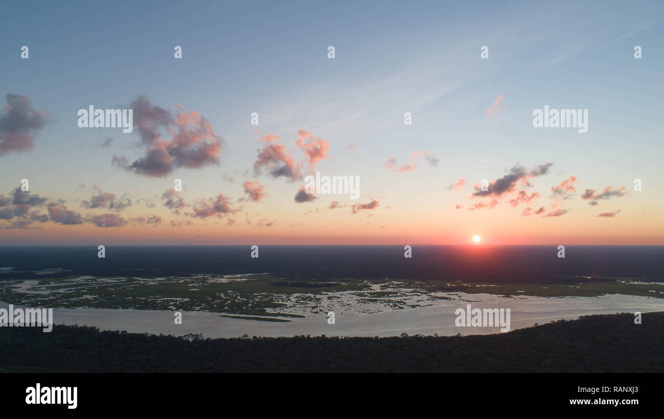 Aerial View of Sunrise Over the Horizon Stock Photo - Alamy