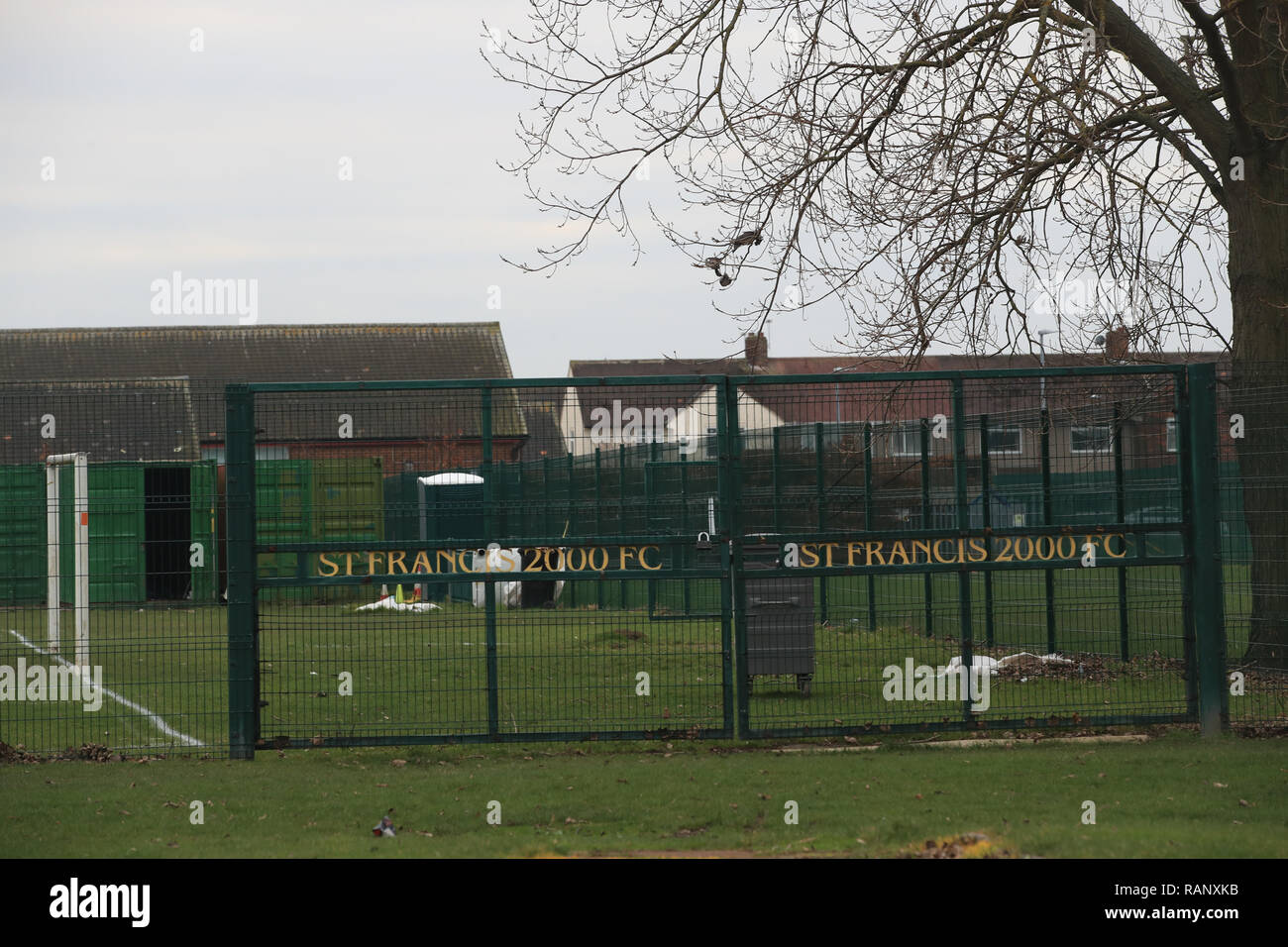 The gates to the pitches at Hartlepool St Francis football Club ...