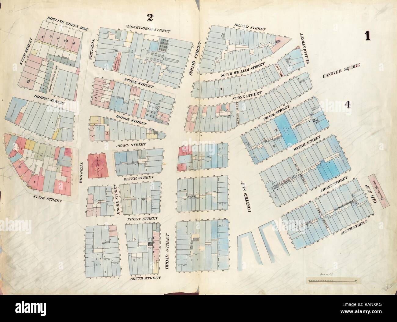 Plate 1: Map bounded by Battery Place, Marketfield Street, Broad Street ...