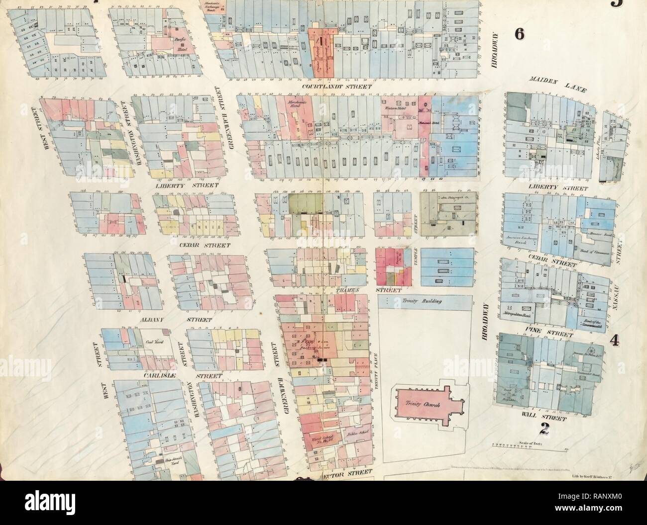 Plate 3: Map bounded by Dey Street, Broadway, Maiden Lane, Nassau ...