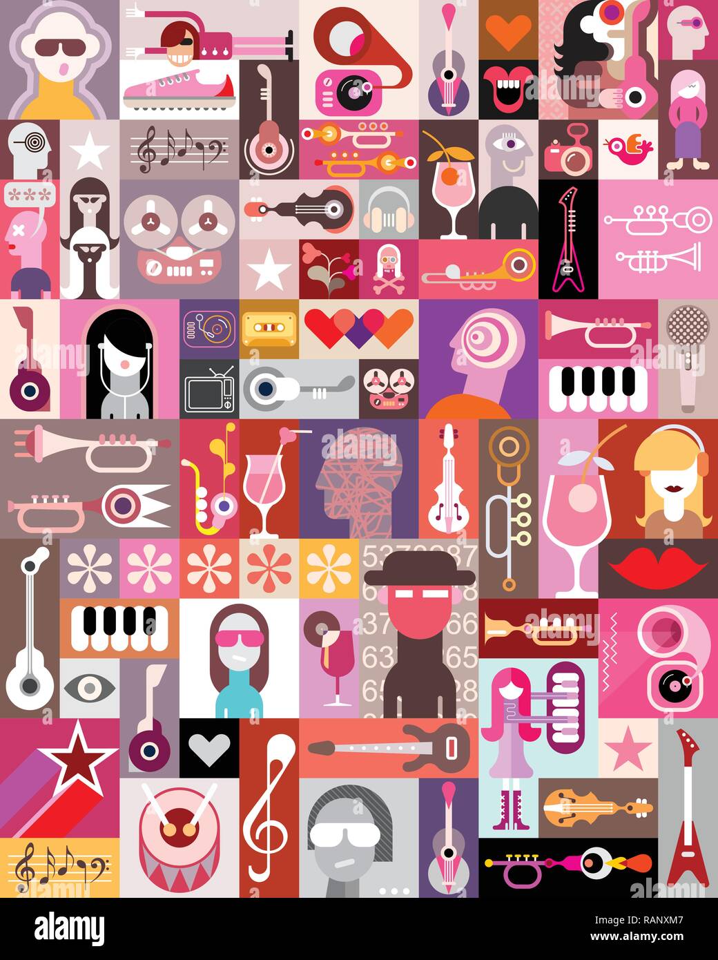 Recorder music notes Stock Vector Images - Alamy