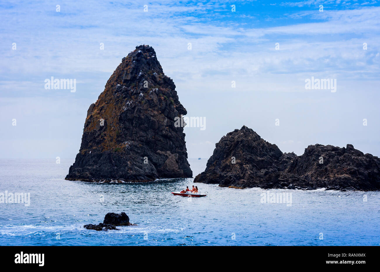 Acitrezza rocks of the Cyclops, sea stacks in Catania, Sicily, Italy ...