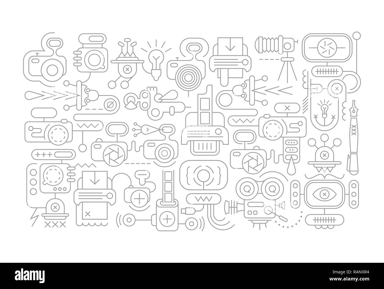 Grey line art image on a white background Photo Laboratory Equipment ...