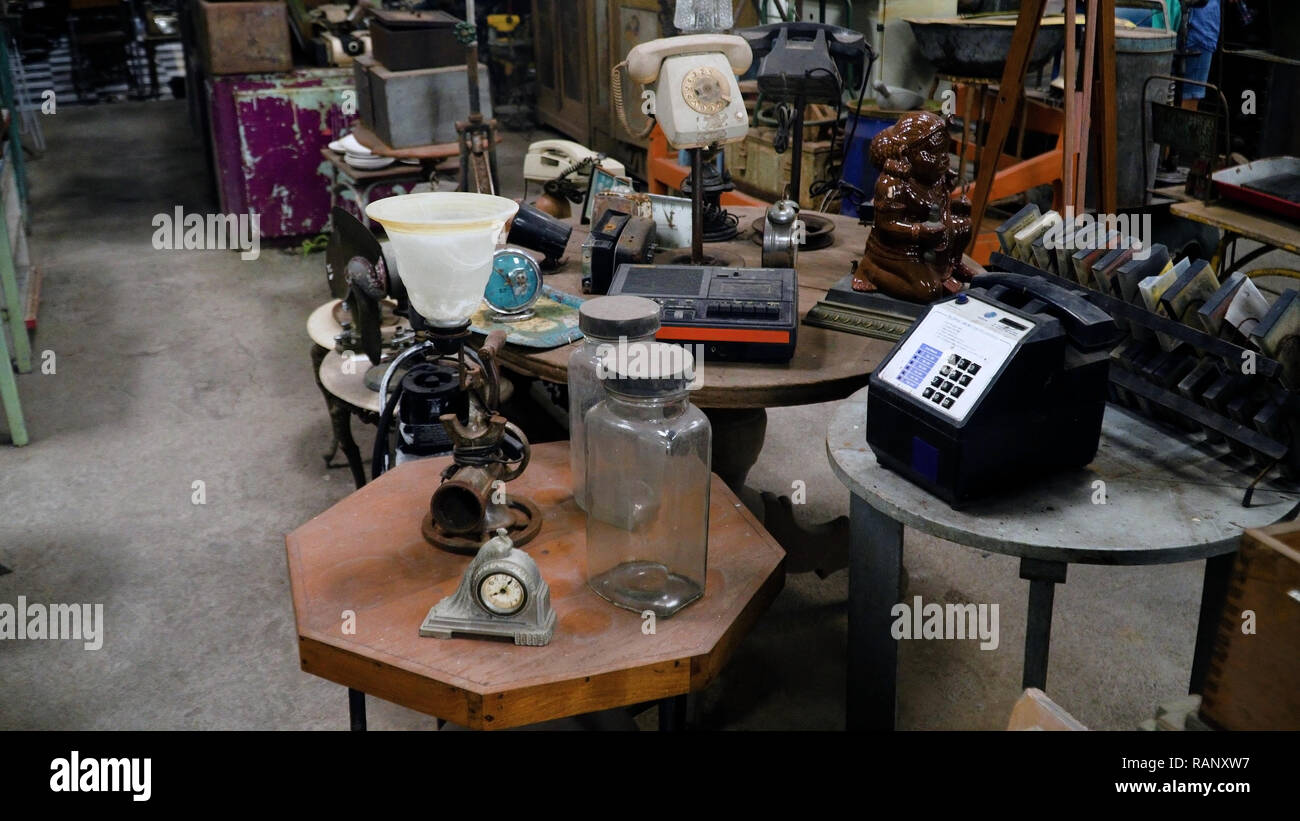 antique street shop with old, vintage items. antiques for sale. Bali ...