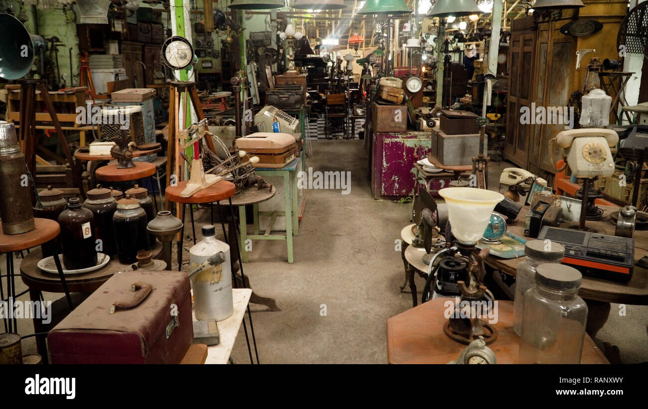 antique street shop with old, vintage items. antiques for sale. Bali ...