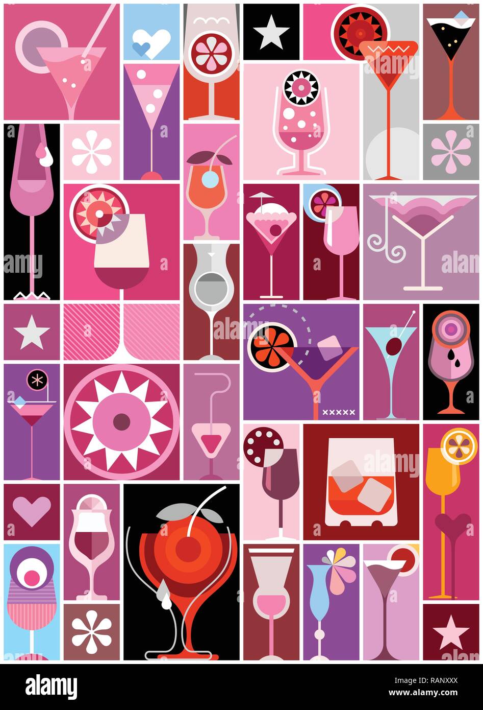 Drinks collage Stock Vector Images - Alamy