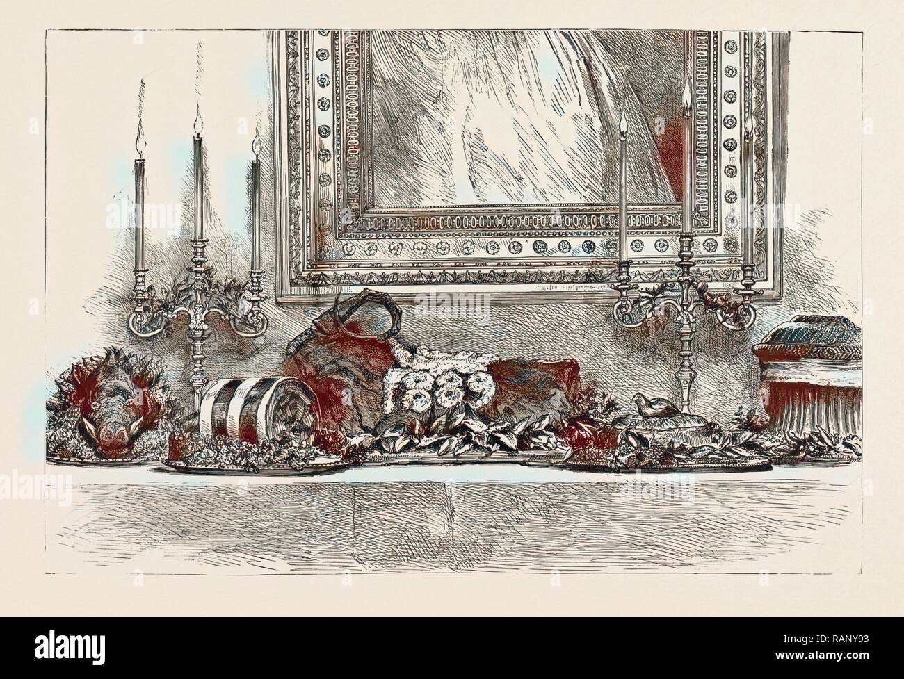 Her Majesty's the Queen's sideboard at Christmas 1889, boar's head ...