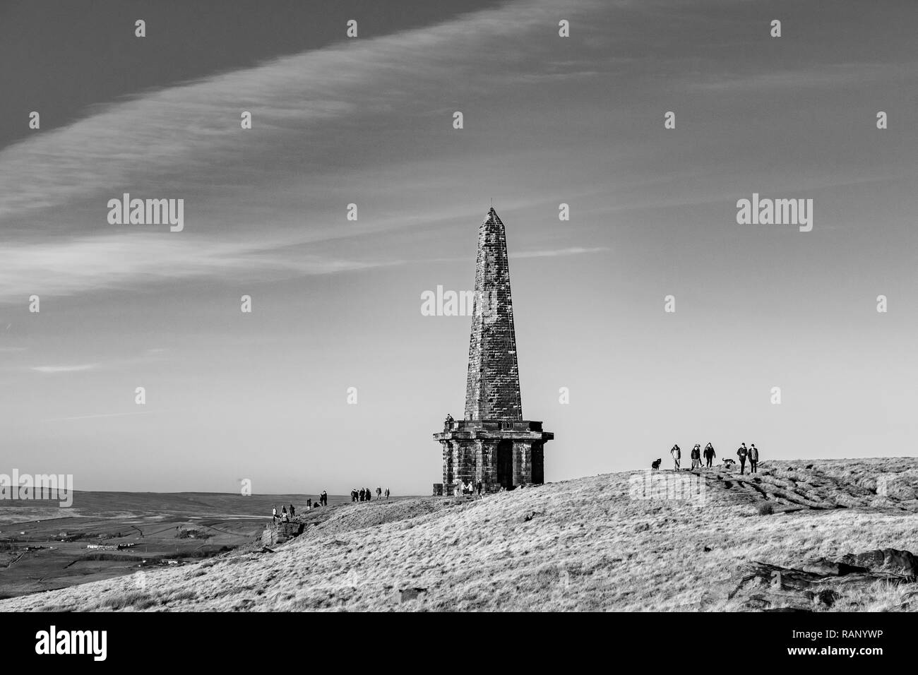 Stoodley Pike, above Todmorden, Calderdale, West Yorkshire, England ...