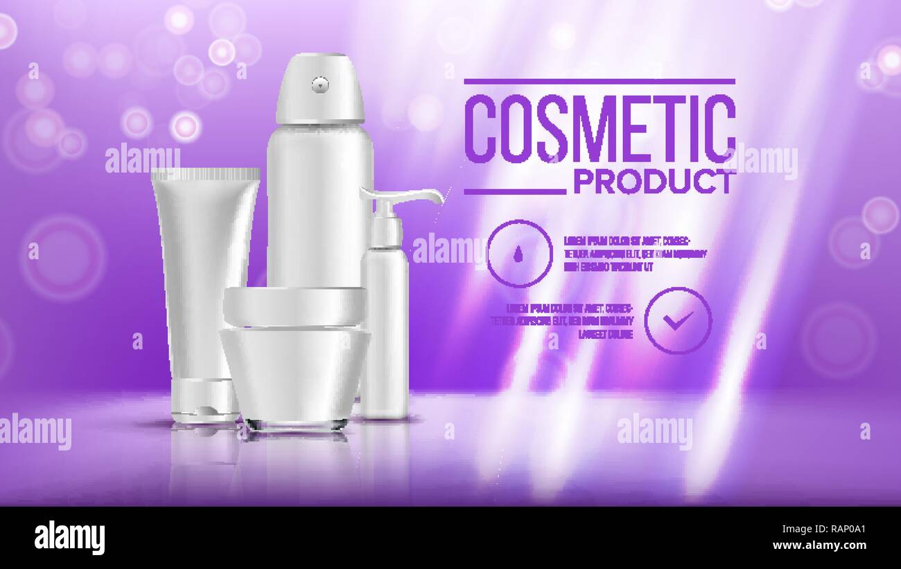 Cosmetic Bottle Banner Vector. Product Branding Design. Container, Tube ...