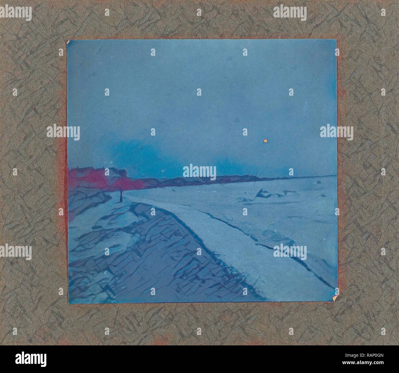 Beach with tide line, USA, Anonymous, c. 1900 - c. 1920, Cyanotype, a ...