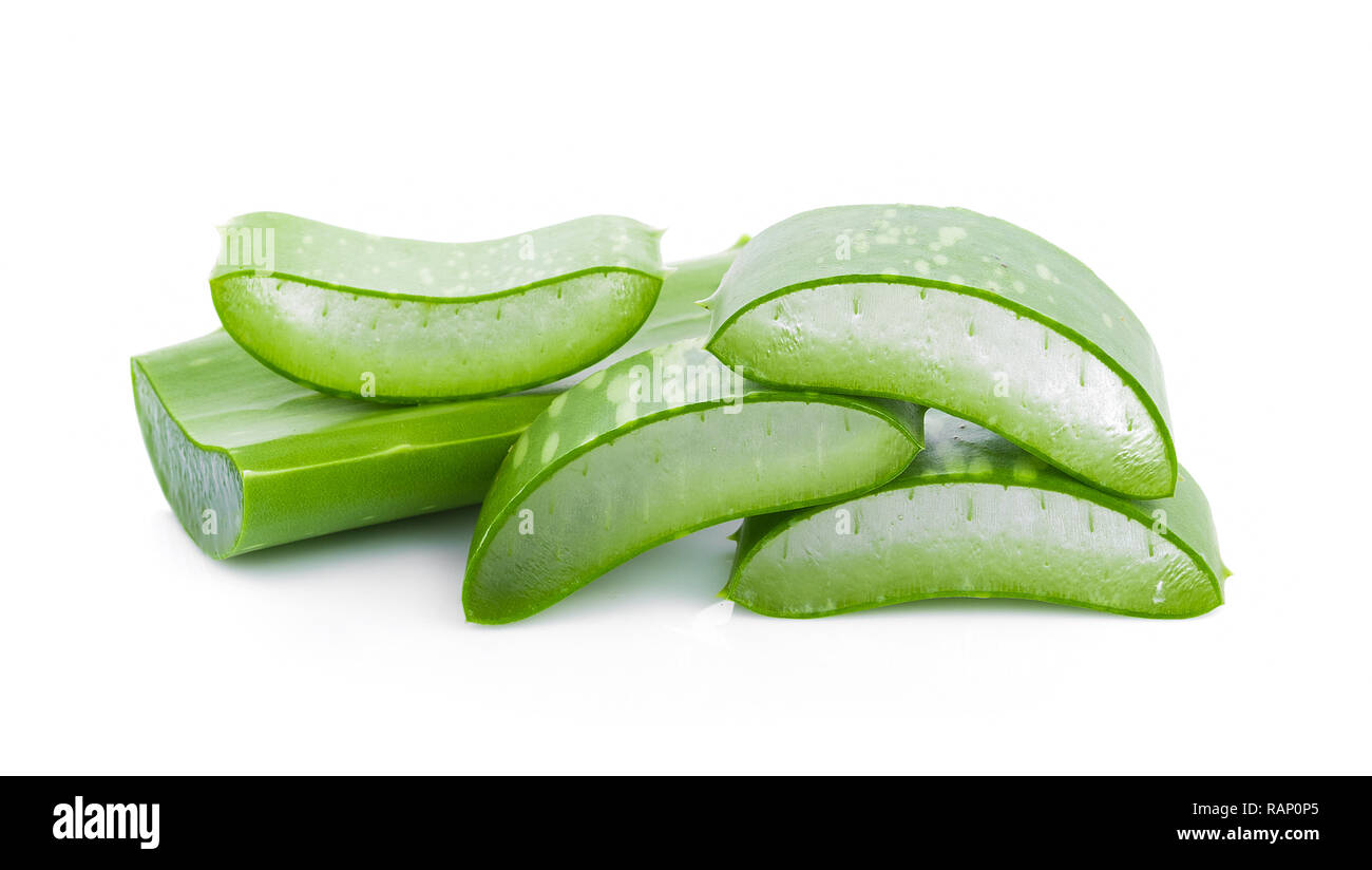 aloe vera fresh leaf isolated on white Stock Photo - Alamy