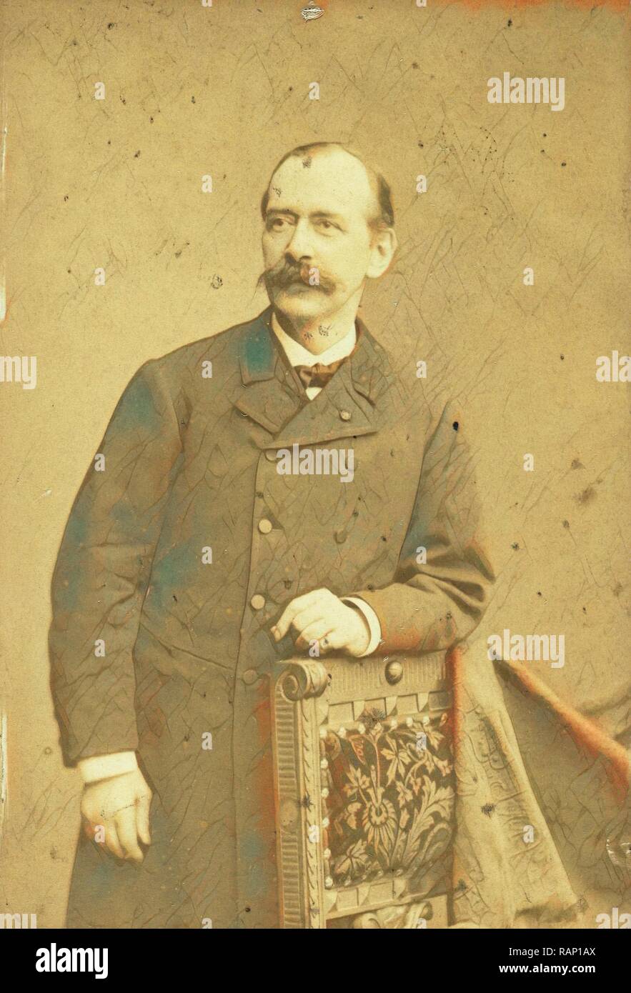 Portrait of Edouard Mussche, Jean Preim, c. 1875 - c. 1880. Reimagined ...