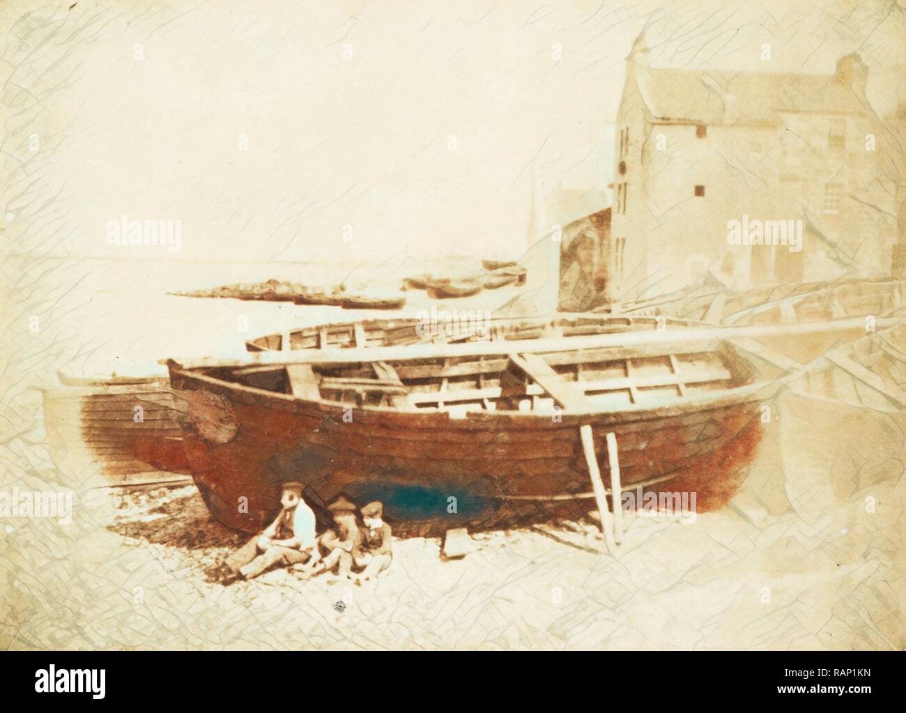Sloops on the beach at Newhaven, Hill & Adamson, David Octavius Hill ...