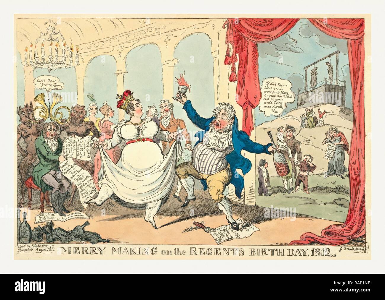 Merry making on the regents birth day, 1812, Cruikshank, George, 1792 ...