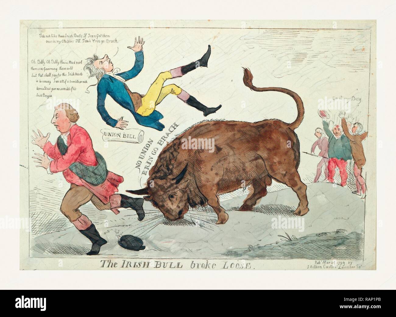 The Irish bull broke loose, Cruikshank, Isaac, 1756?-1811?, engraving ...