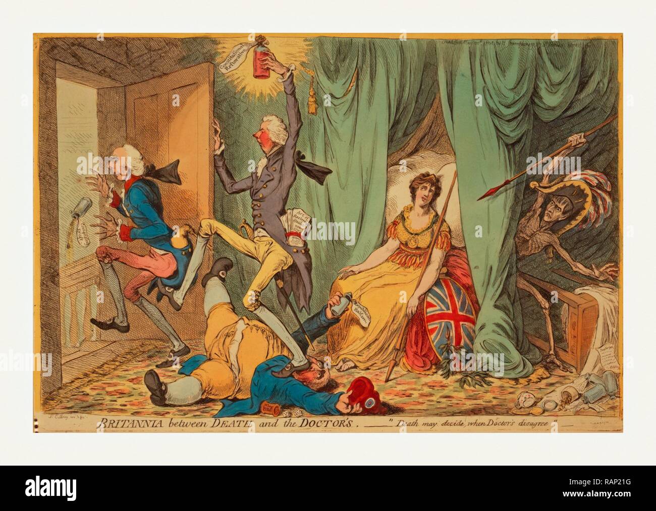 Britannia between death and the doctor's, Gillray, James, 1756-1815 ...